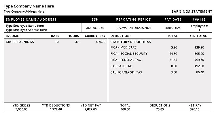 Paystub Generator | Pro Check Stub Maker | #1 Stub Creator