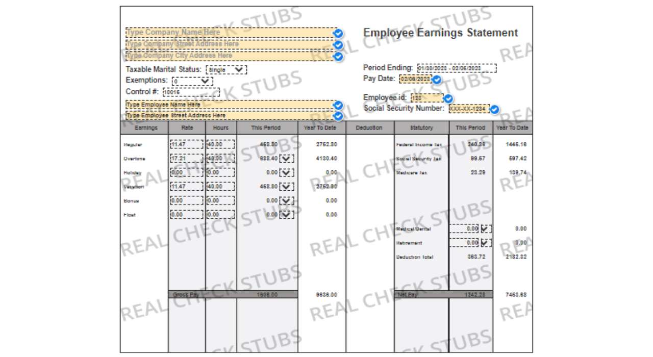 Real Paycheck Stubs | Generate Your Real Check Stub