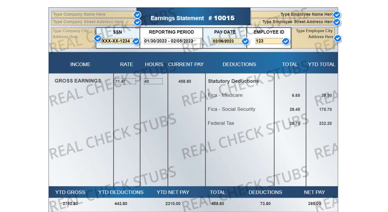 Real Paycheck Stubs | Generate Your Real Check Stub