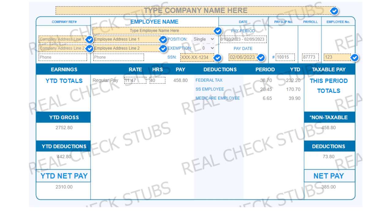 Real Paycheck Stubs | Generate Your Real Check Stub