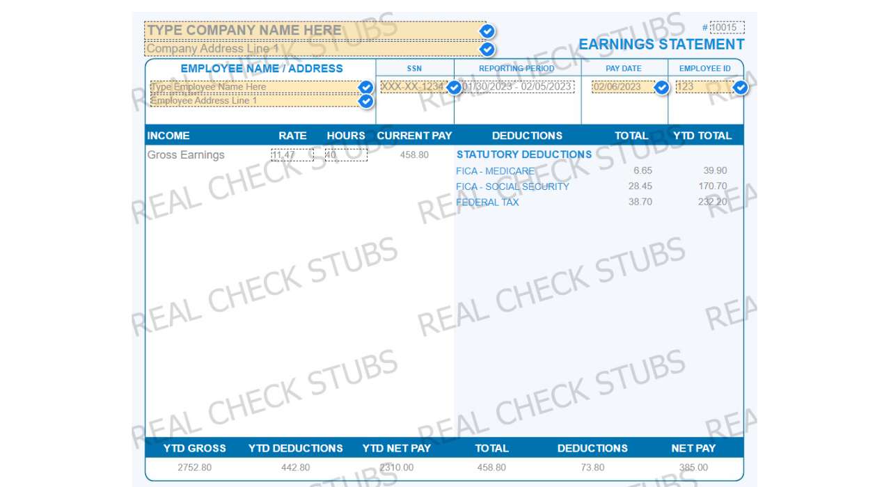 Real Paycheck Stubs | Generate Your Real Check Stub